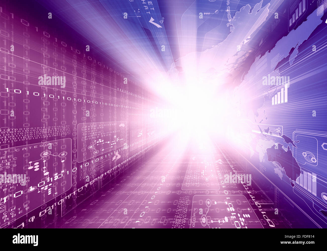 Digital background image with technology symbols and icons Stock Photo ...