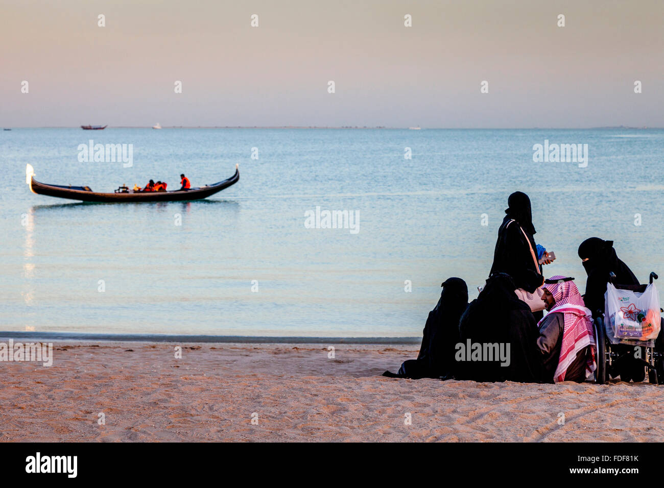 Local People On The Beach At The Katara Cultural Village, Doha, Qatar ...