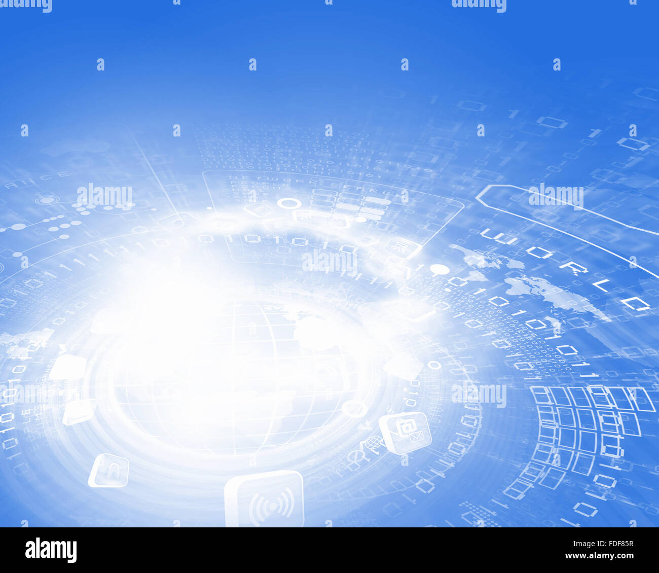 Digital background image with symbols and icons Stock Photo - Alamy