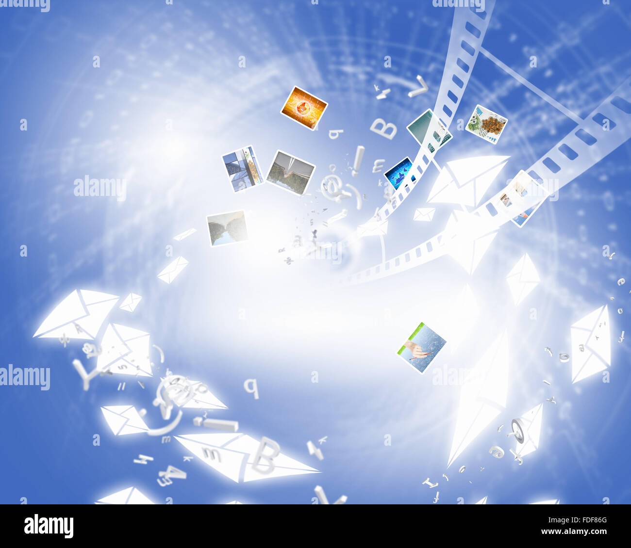 Digital background image with symbols and icons Stock Photo - Alamy