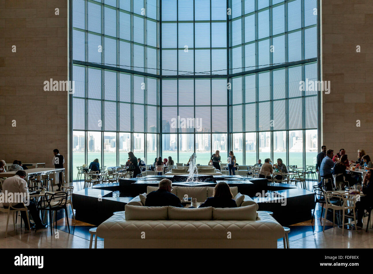 The Cafe/Restaurant In The Museum of Islamic Art With Views Of The Doha ...