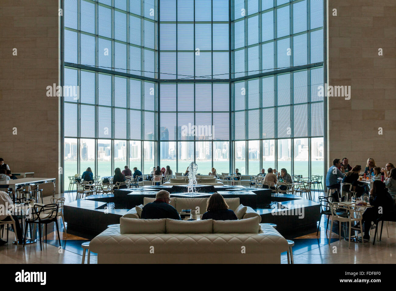 The Cafe/Restaurant In The Museum of Islamic Art With Views Of The Doha ...