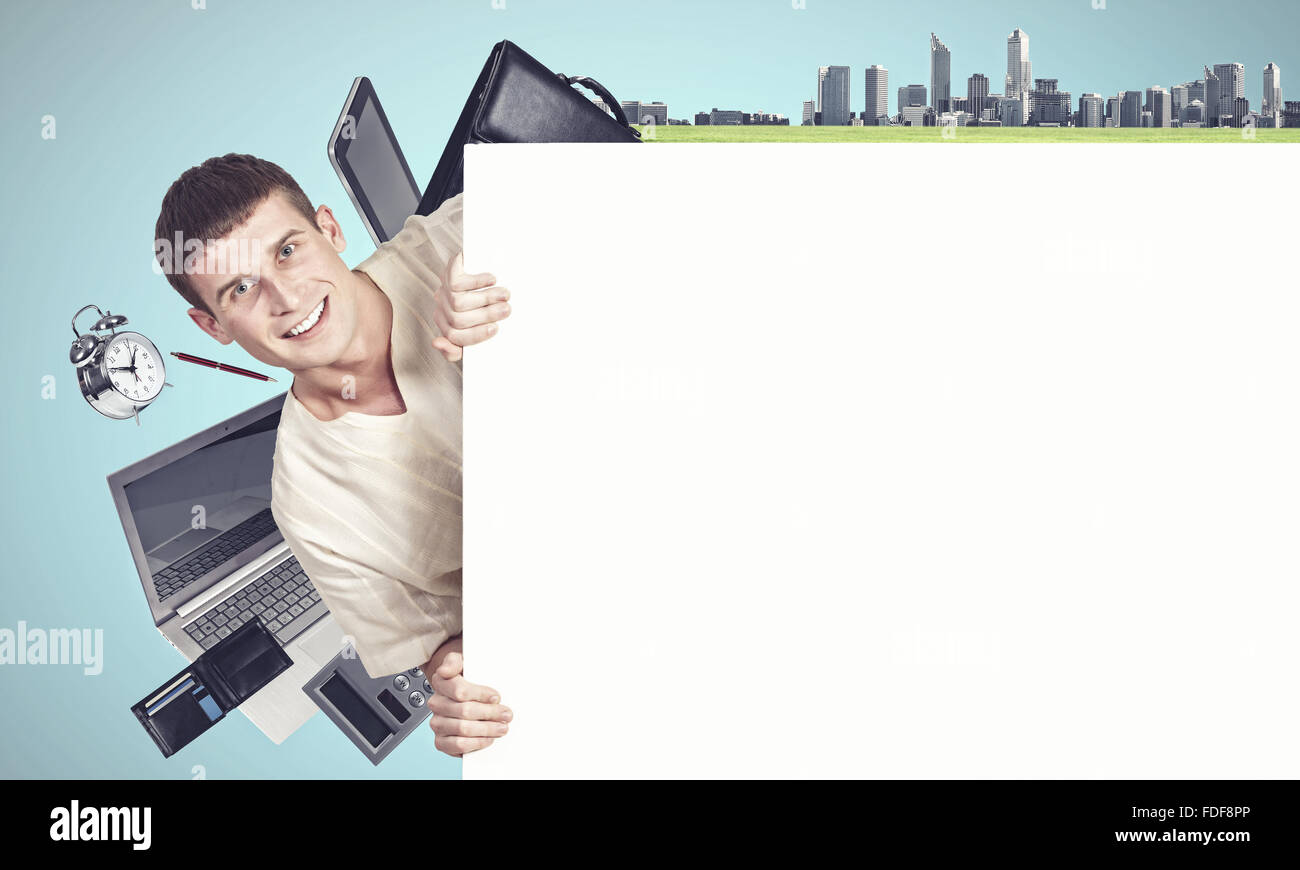 Handsome man advert billboard hi-res stock photography and images - Alamy