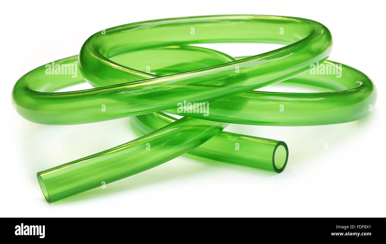 Green Tubing isolated over white background Stock Photo - Alamy