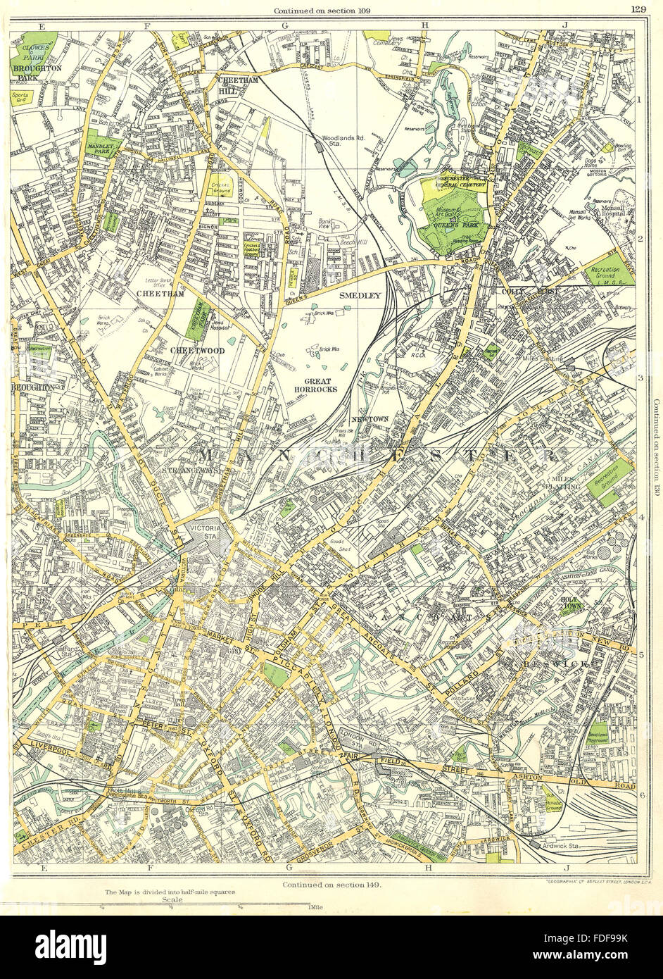 MANCHESTER Great Horrocks Cheetham Hill Cheetwood Smedley Newtown 1935 ...