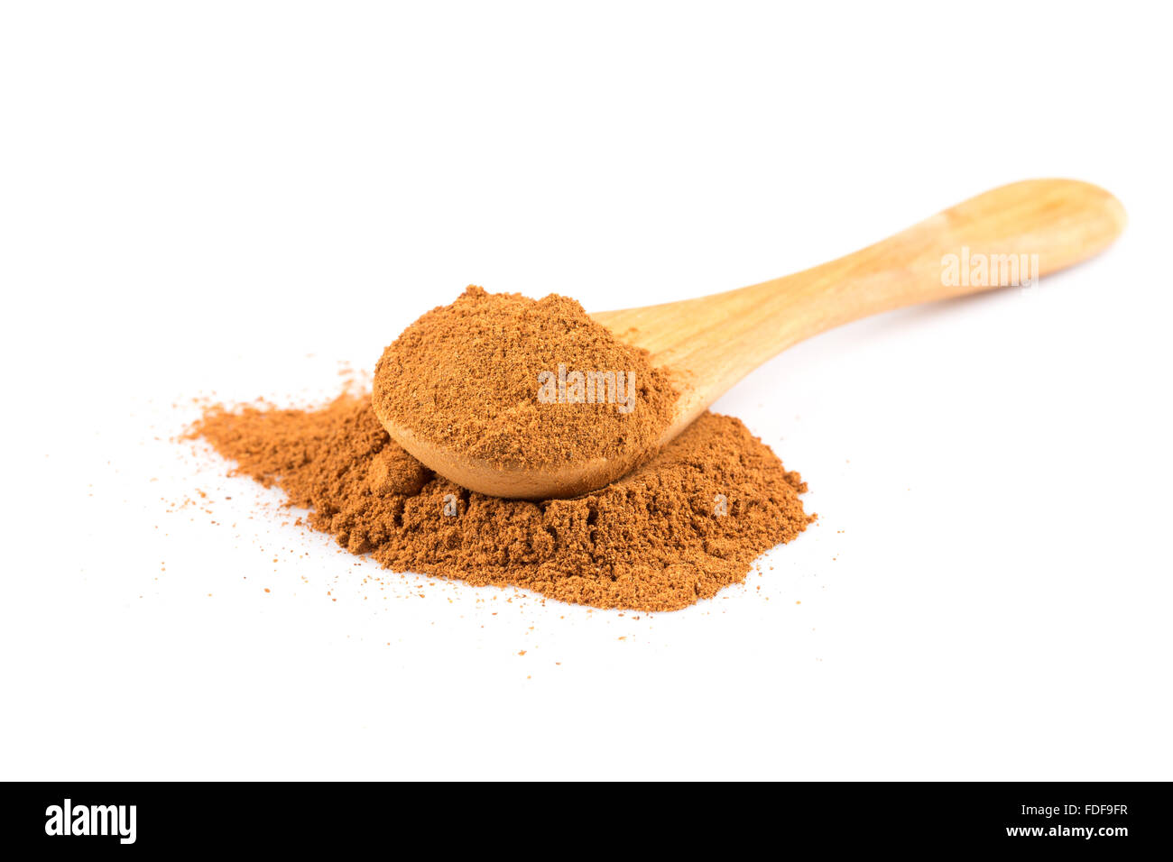 cinnamon ground and spoon isolated on a white background Stock Photo ...
