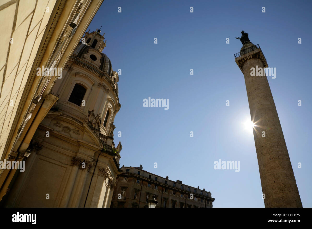 Santissimo Nome di Maria and Trajan's column near the Roman Forum, Rome ...