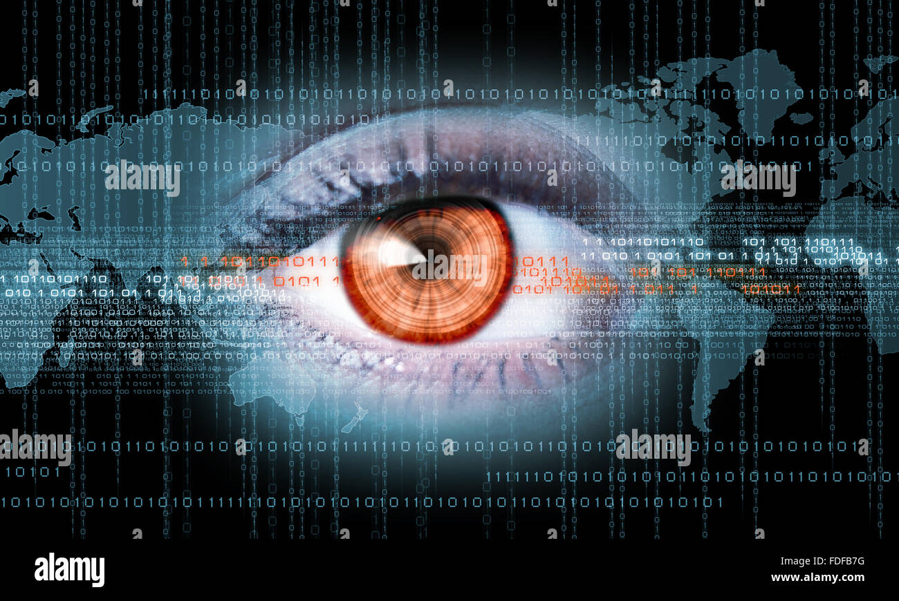 Close-up high-tech image of human eye. Technology concept Stock Photo ...