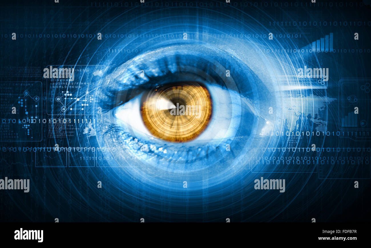 Close up high tech image human eye hi-res stock photography and images ...