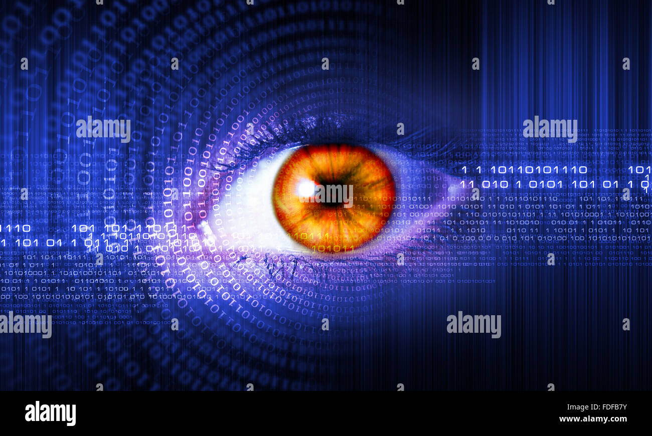 Close-up high-tech image of human eye. Technology concept Stock Photo ...