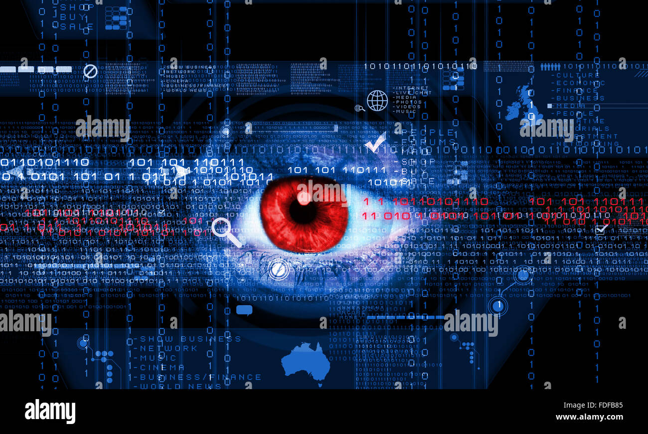 Close-up high-tech image of human eye. Technology concept Stock Photo ...