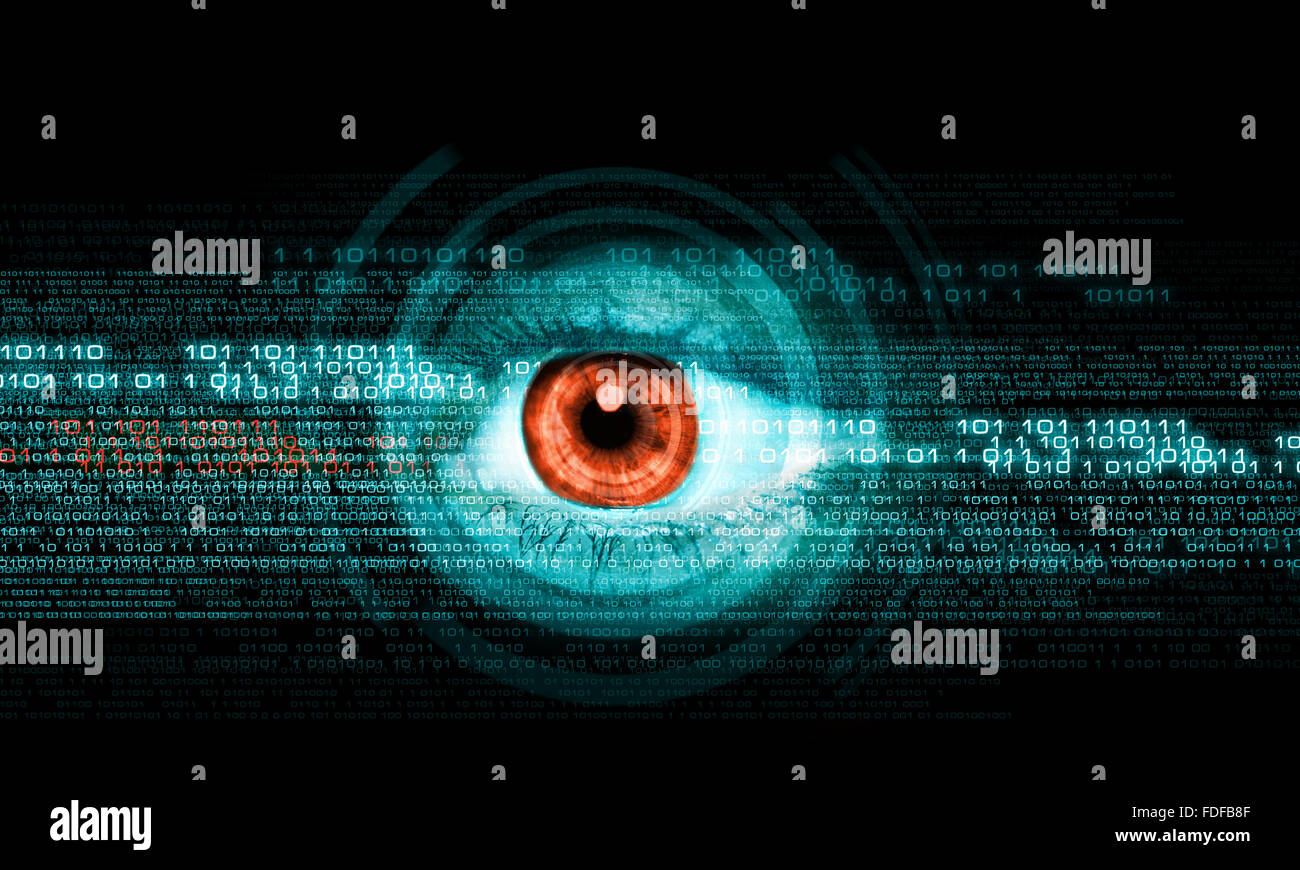 Close-up high-tech image of human eye. Technology concept Stock Photo ...