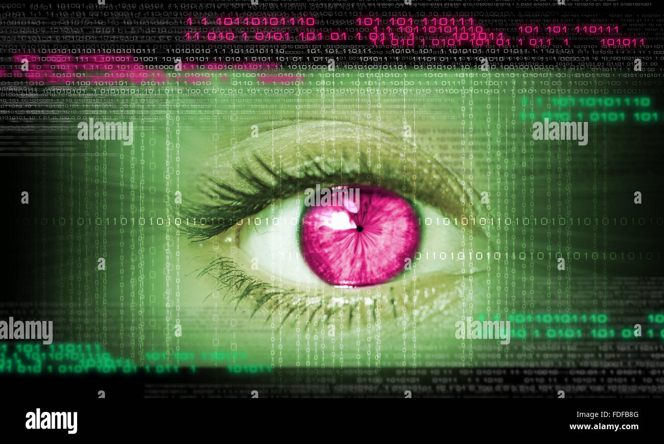 Close-up high-tech image of human eye. Technology concept Stock Photo ...