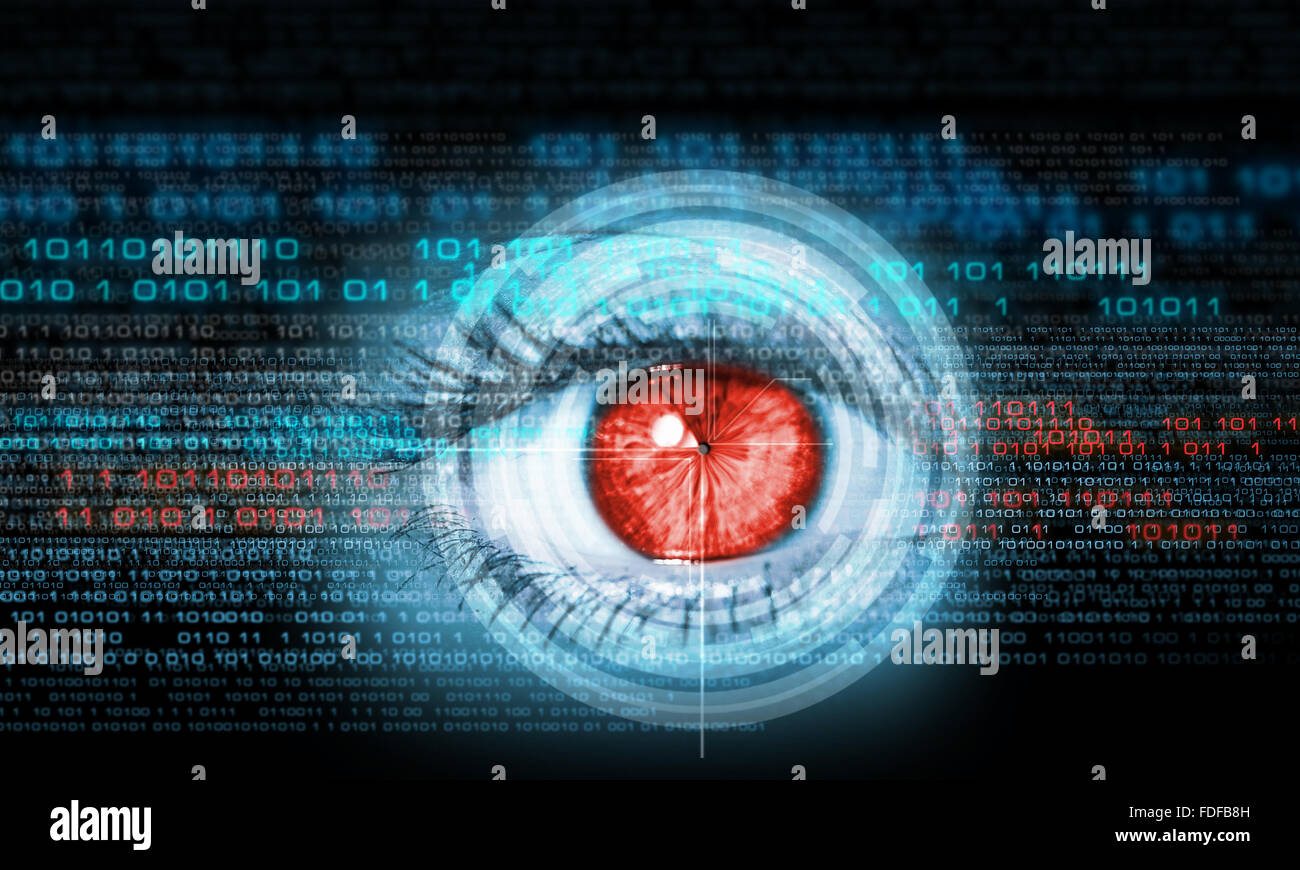 Close-up high-tech image of human eye. Technology concept Stock Photo ...