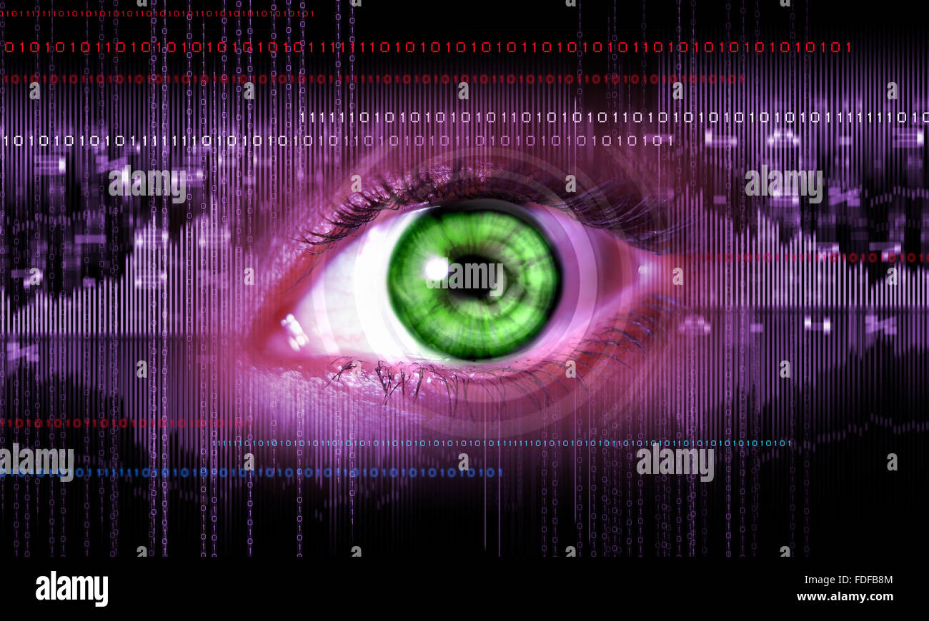 Close-up high-tech image of human eye. Technology concept Stock Photo ...