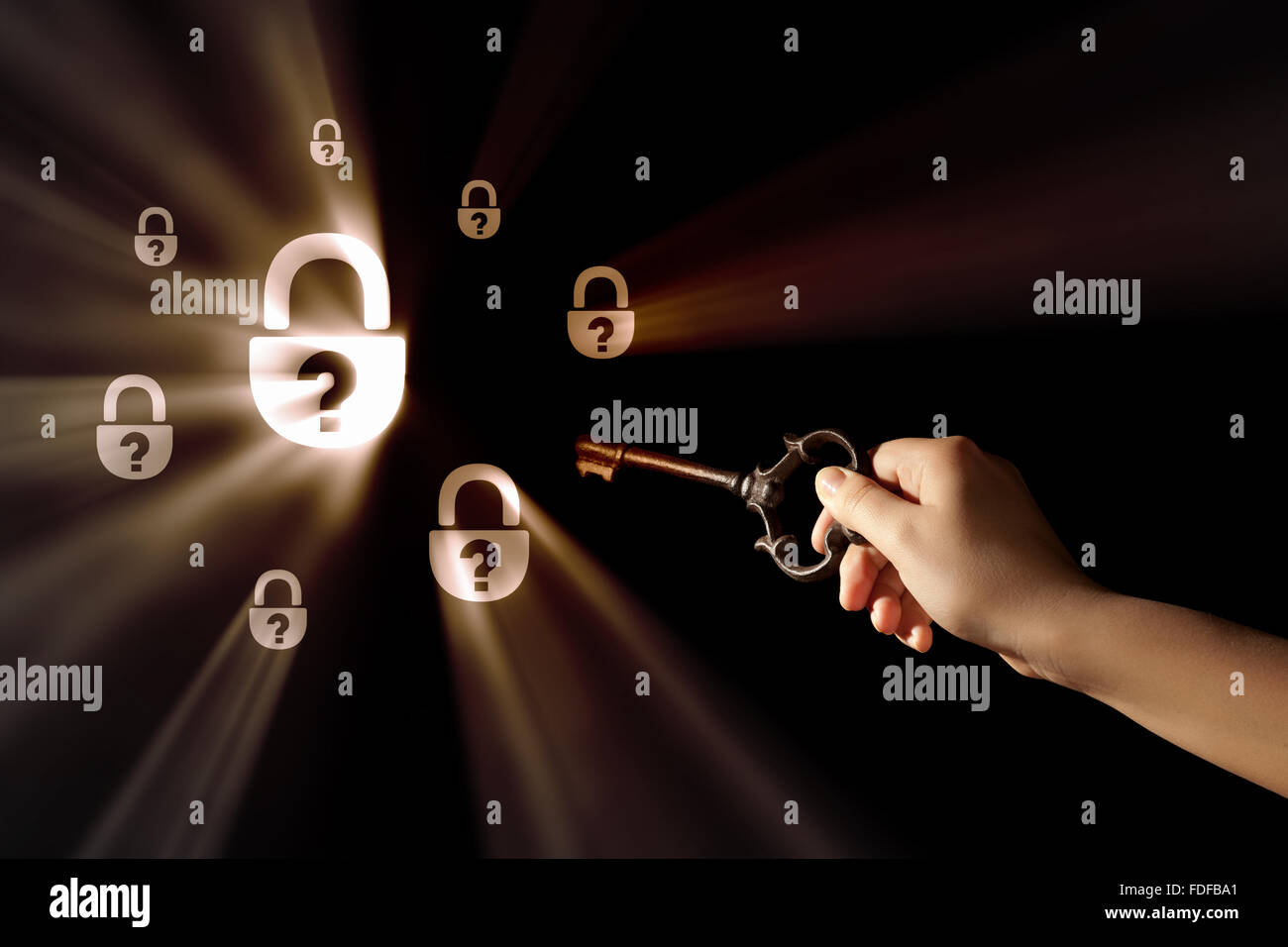 Close-up of human hand holding key. Idea concept Stock Photo - Alamy