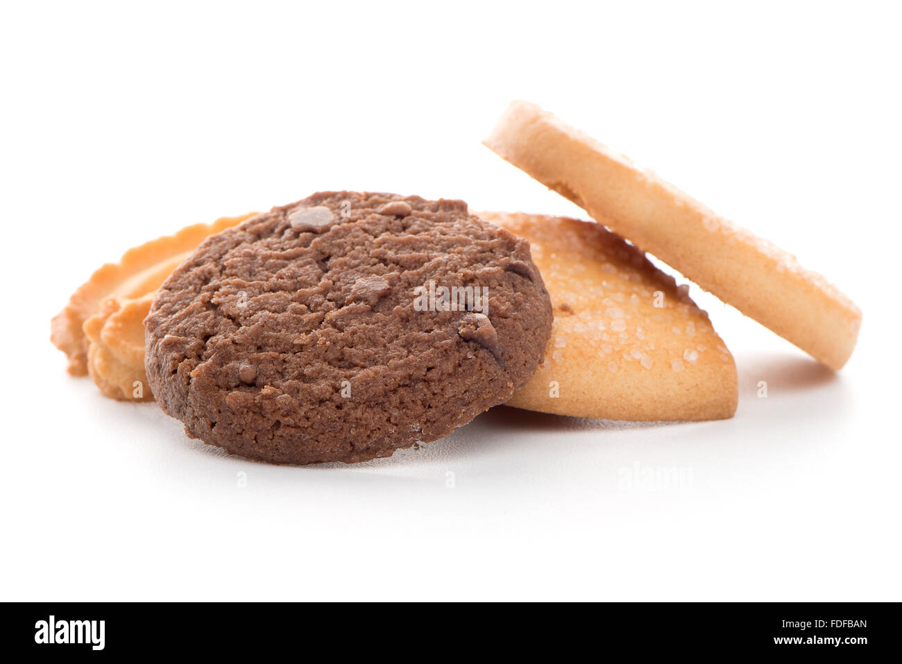 Butter cookies isolated on white background. Closeup Stock Photo - Alamy