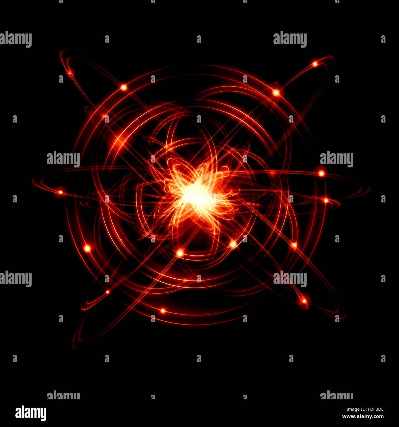 Image of color atoms and electrons. Physics concept Stock Photo - Alamy