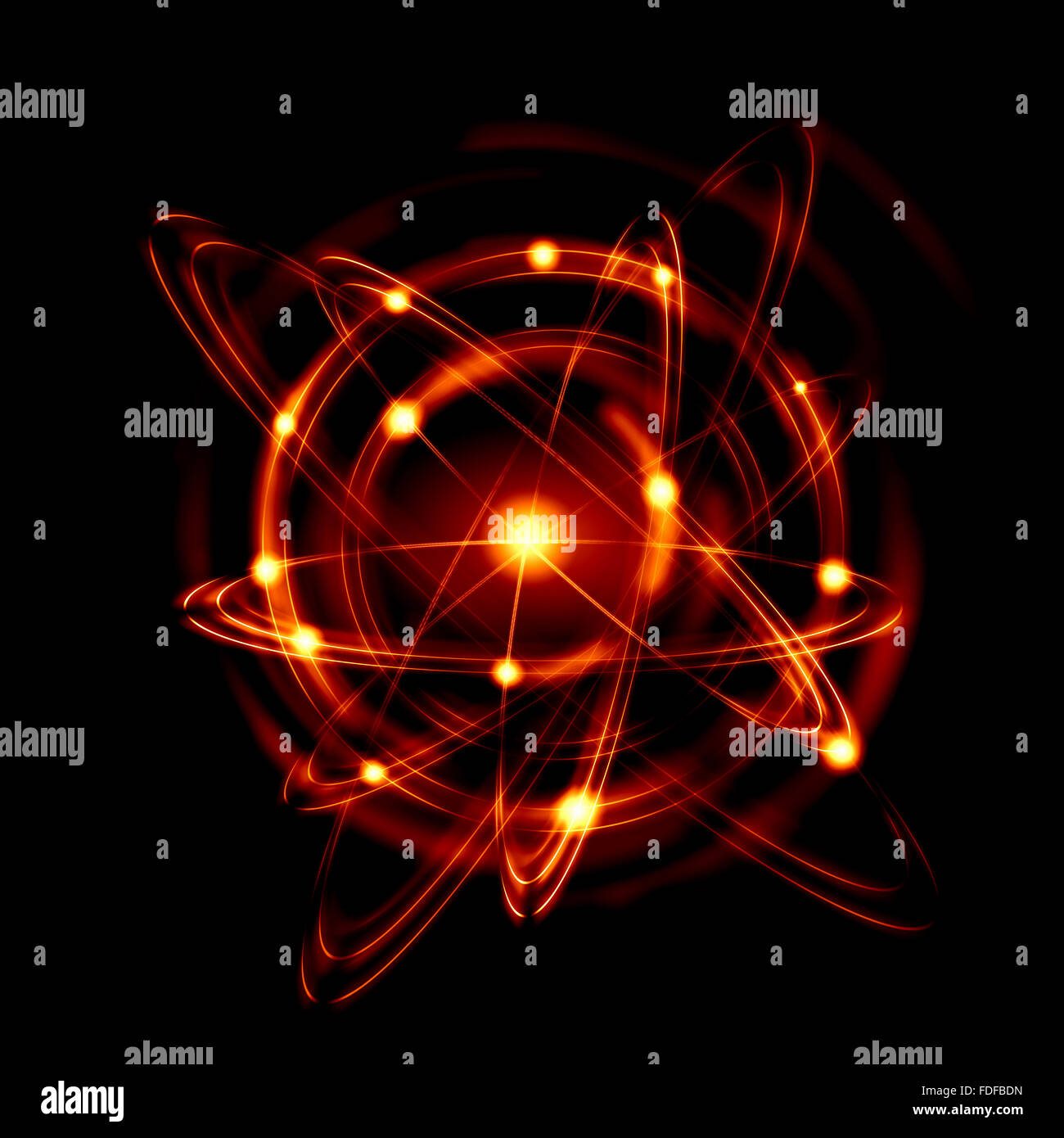 Image of color atoms and electrons. Physics concept Stock Photo - Alamy
