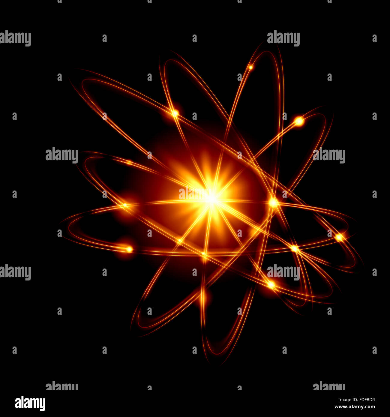 Image of color atoms and electrons. Physics concept Stock Photo - Alamy