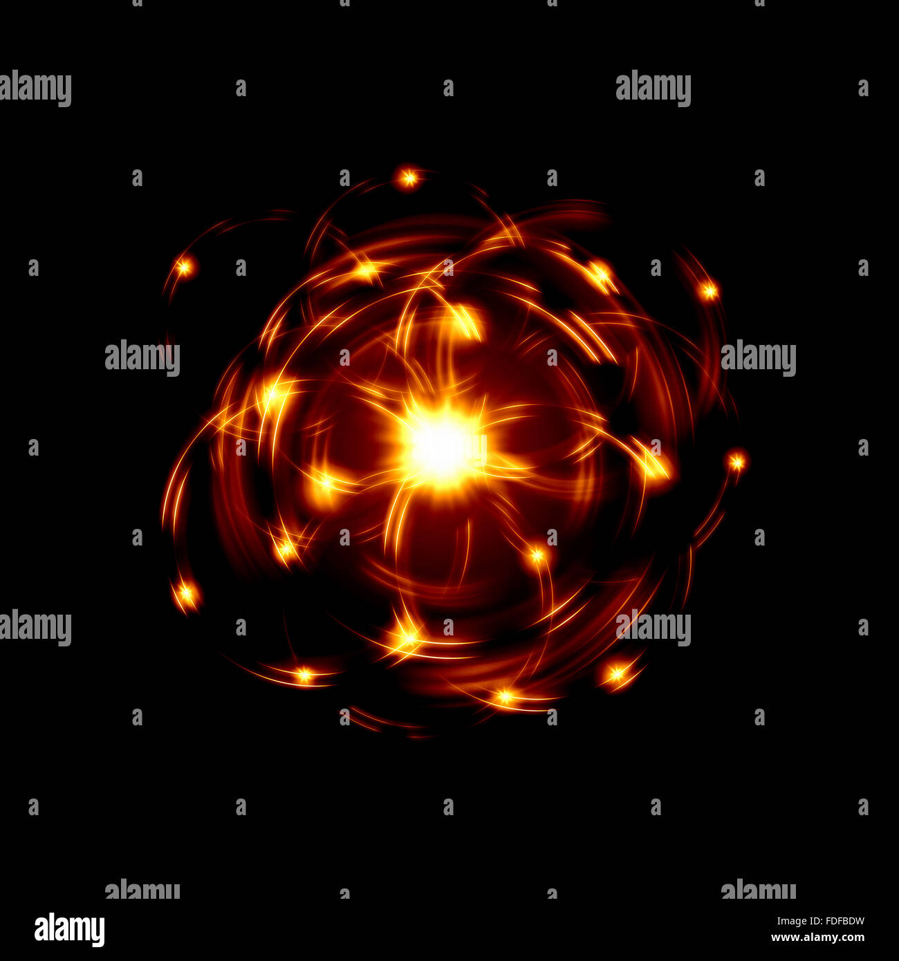 Image of color atoms and electrons. Physics concept Stock Photo - Alamy