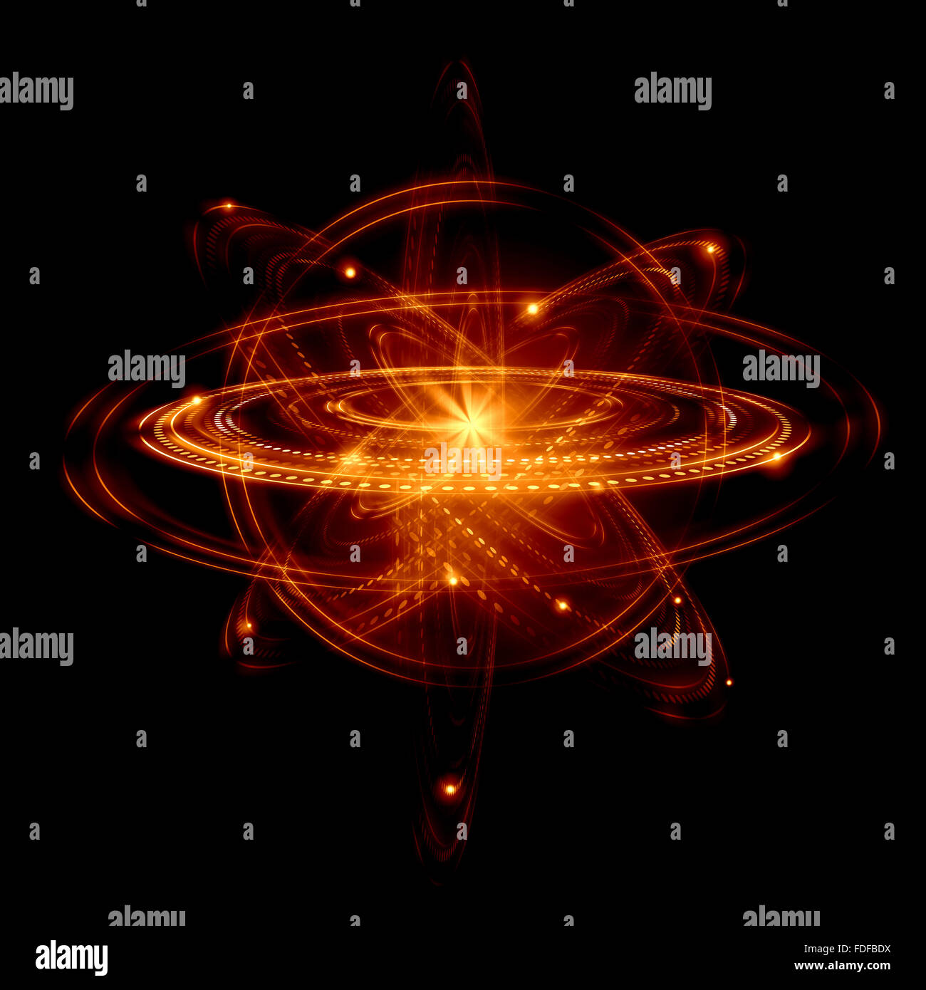 Image of color atoms and electrons. Physics concept Stock Photo - Alamy