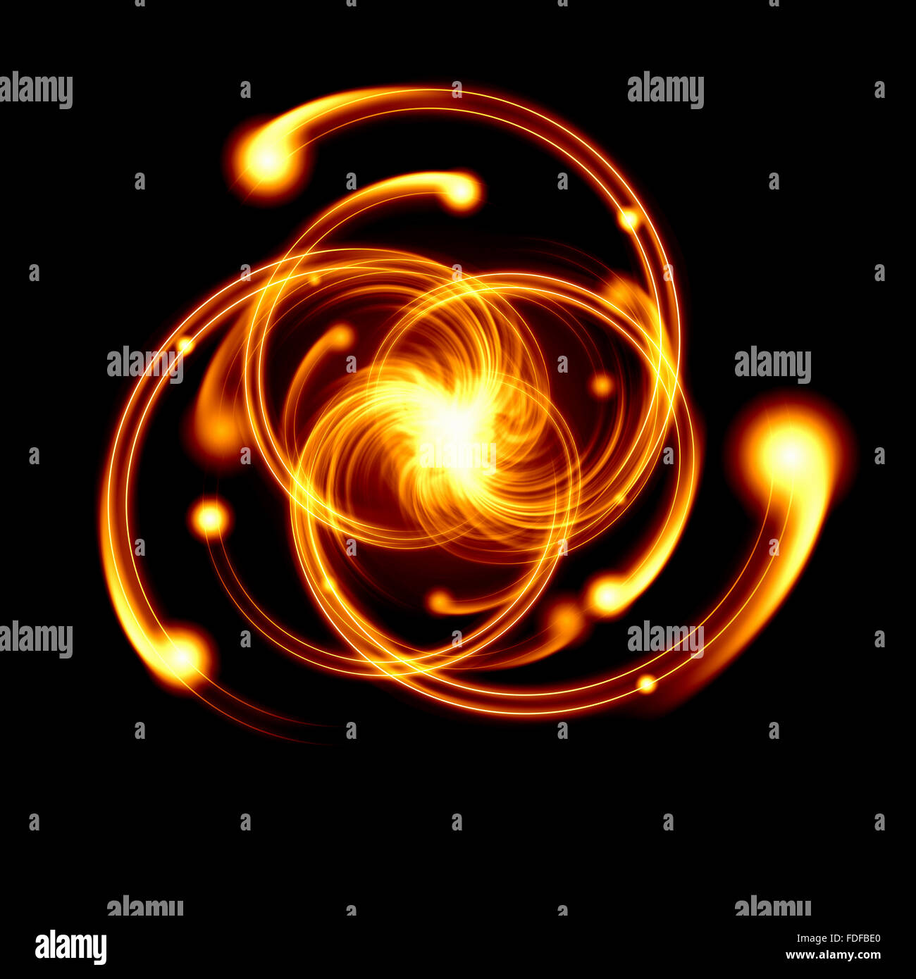 Image of color atoms and electrons. Physics concept Stock Photo - Alamy