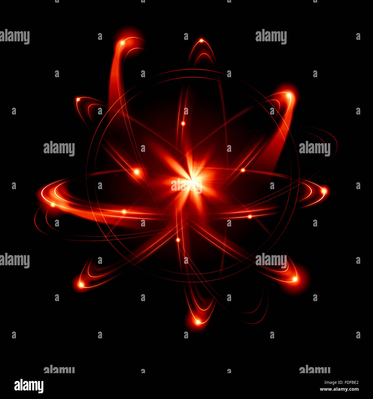 Image of color atoms and electrons. Physics concept Stock Photo - Alamy