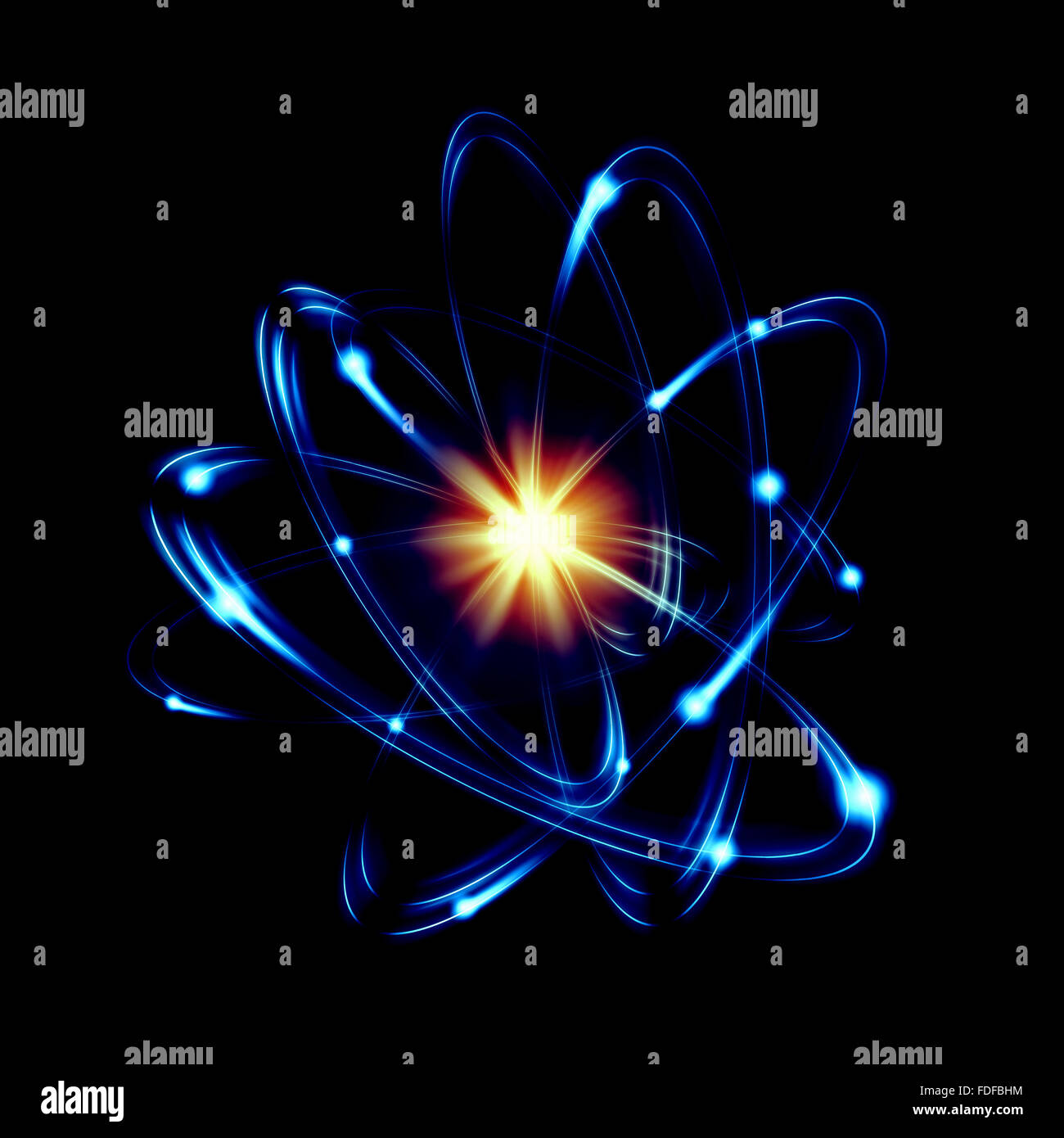 Image of color atoms and electrons. Physics concept Stock Photo - Alamy