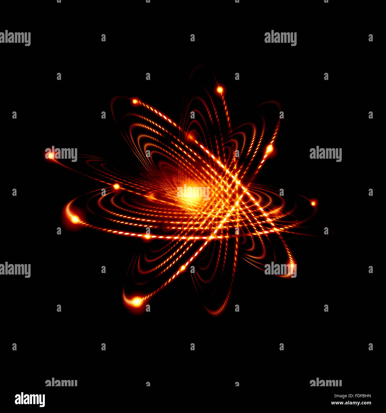 Image of color atoms and electrons. Physics concept Stock Photo - Alamy