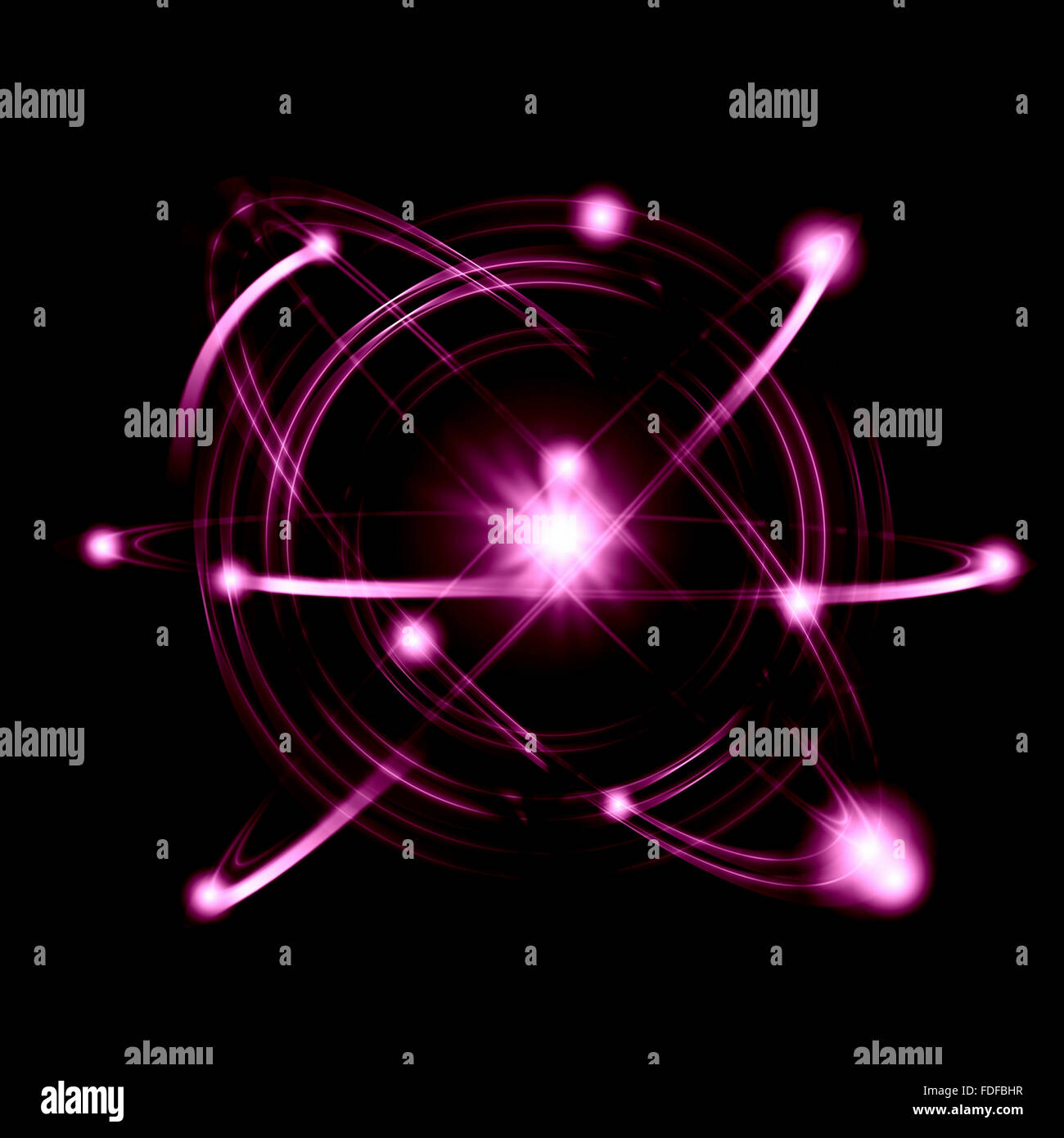 Image of color atoms and electrons. Physics concept Stock Photo - Alamy