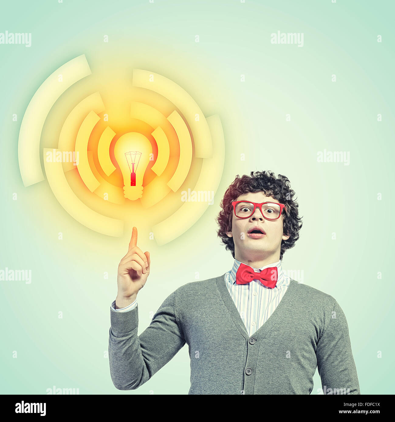 Young man in the process of thinking and finding a solution Stock Photo ...