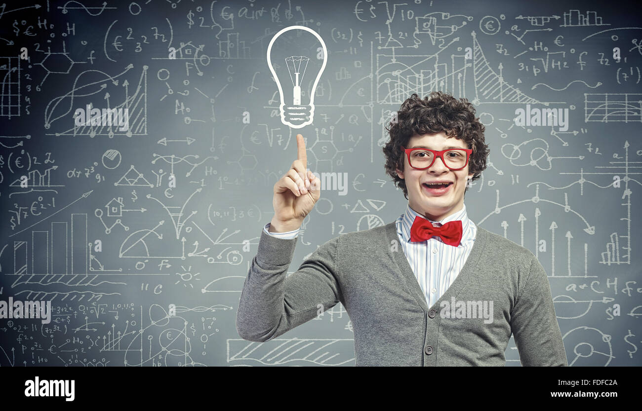 Young man in the process of thinking and finding a solution Stock Photo ...