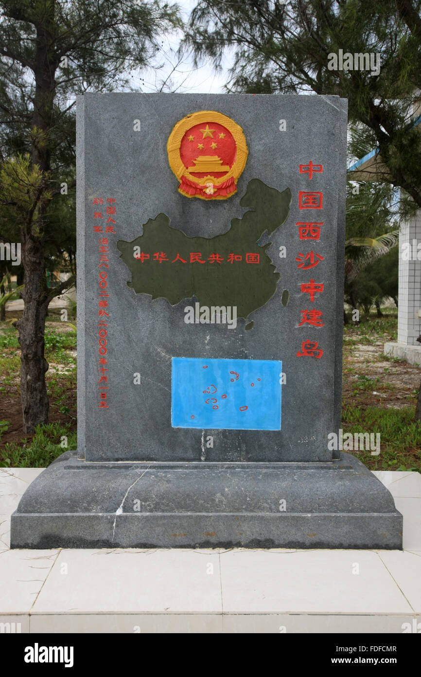 Territorial stone monument Triton Island Crescent Group The Xisha ...