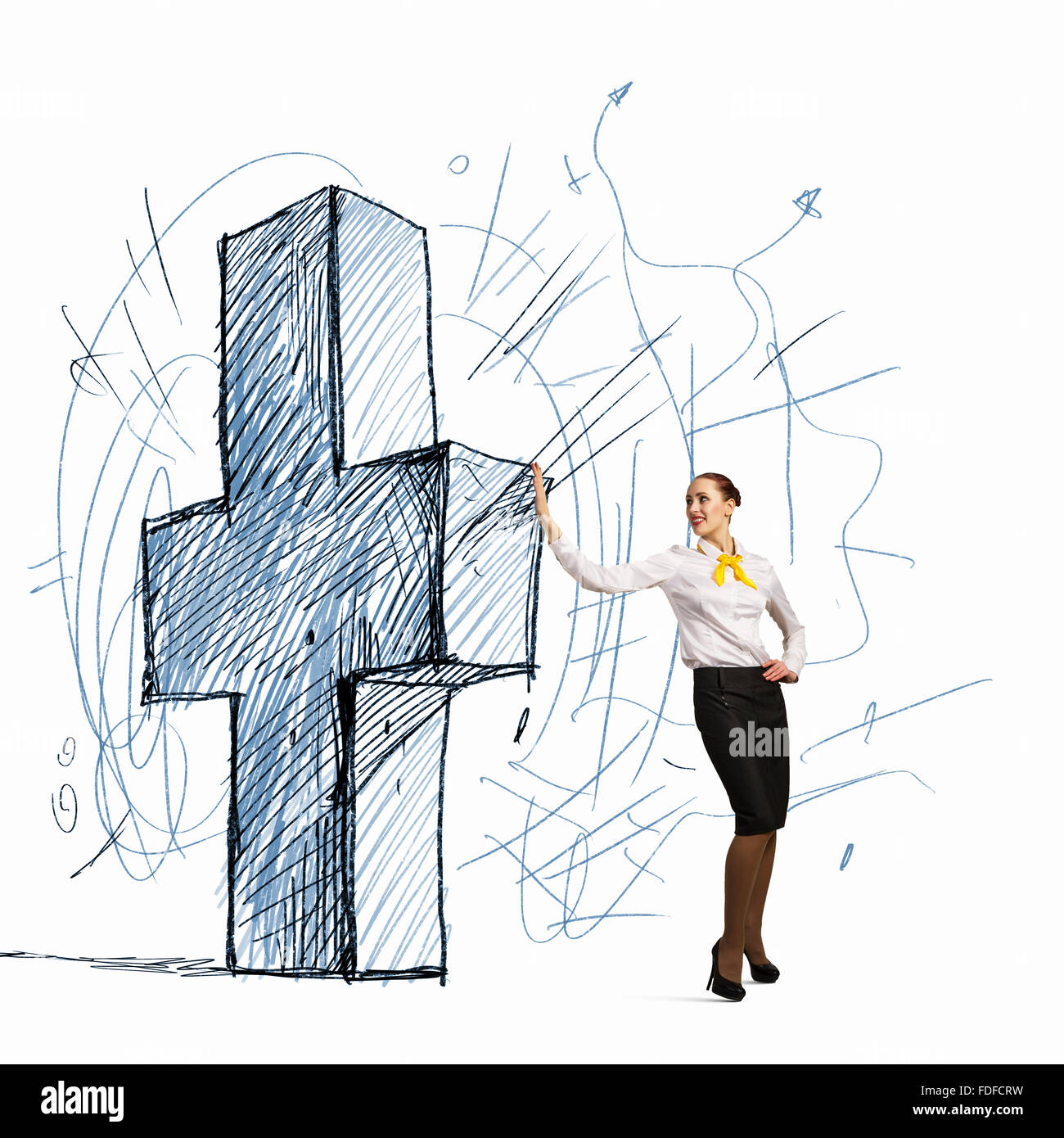 Woman on cross Cut Out Stock Images & Pictures - Alamy