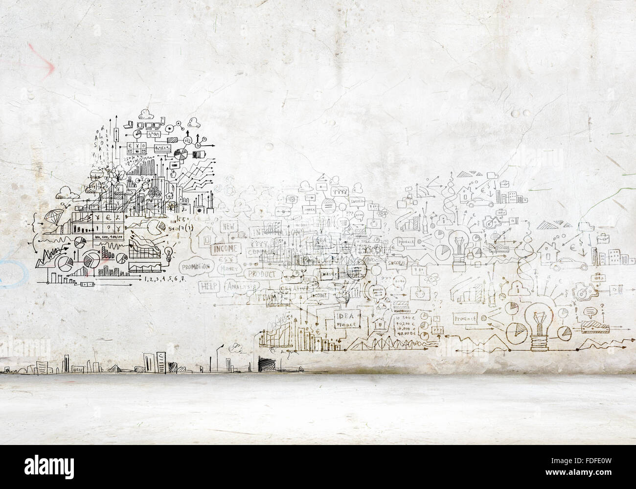 Sketch background image. Construction plan and ideas Stock Photo - Alamy