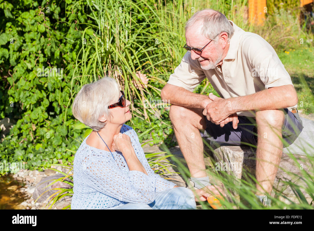 Enjoying retirement in sun hi-res stock photography and images - Alamy