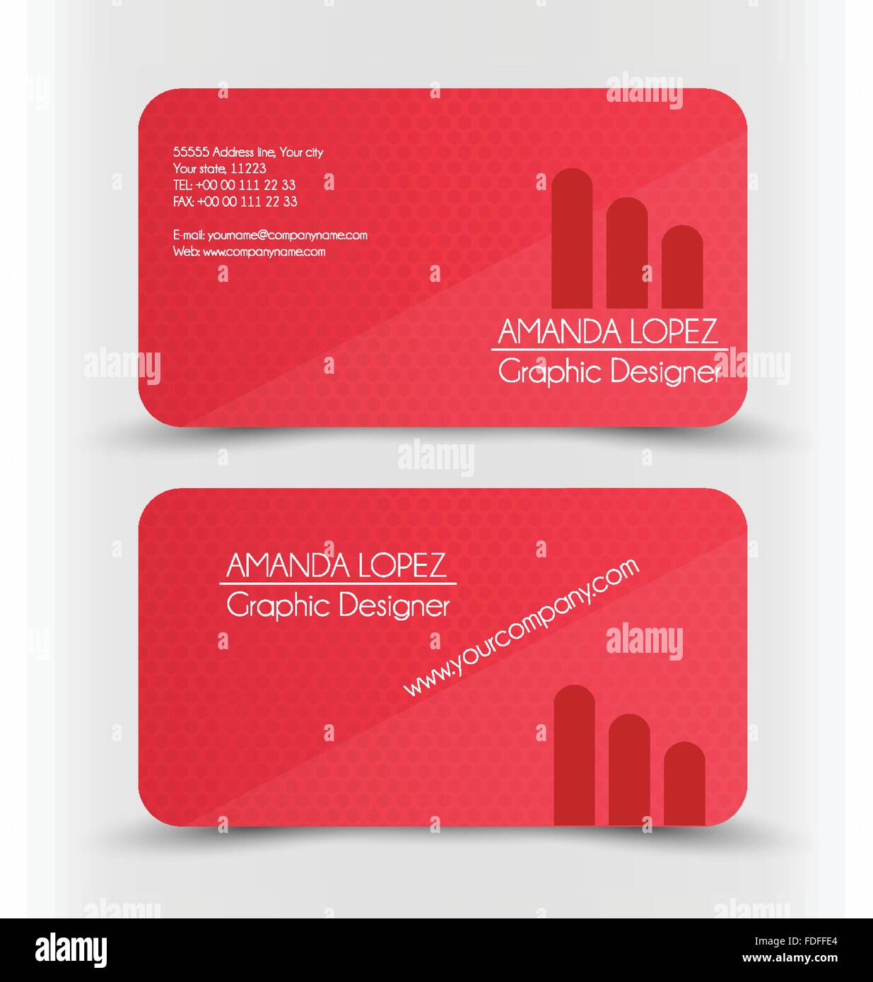 Business card design set template for company corporate style. Vector ...
