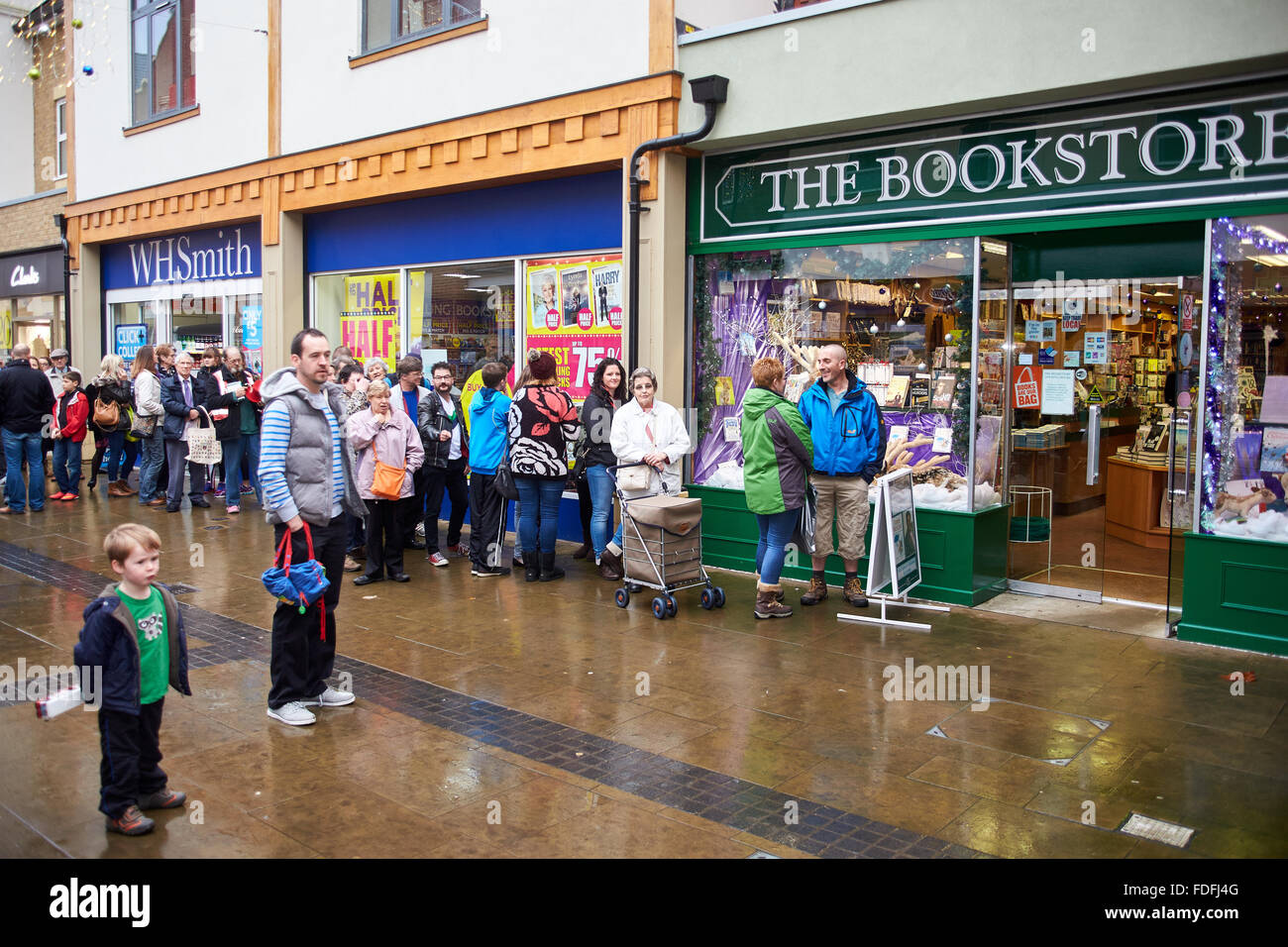 A queue outside The Bookstore in Abingdon ahead of a book signing event ...
