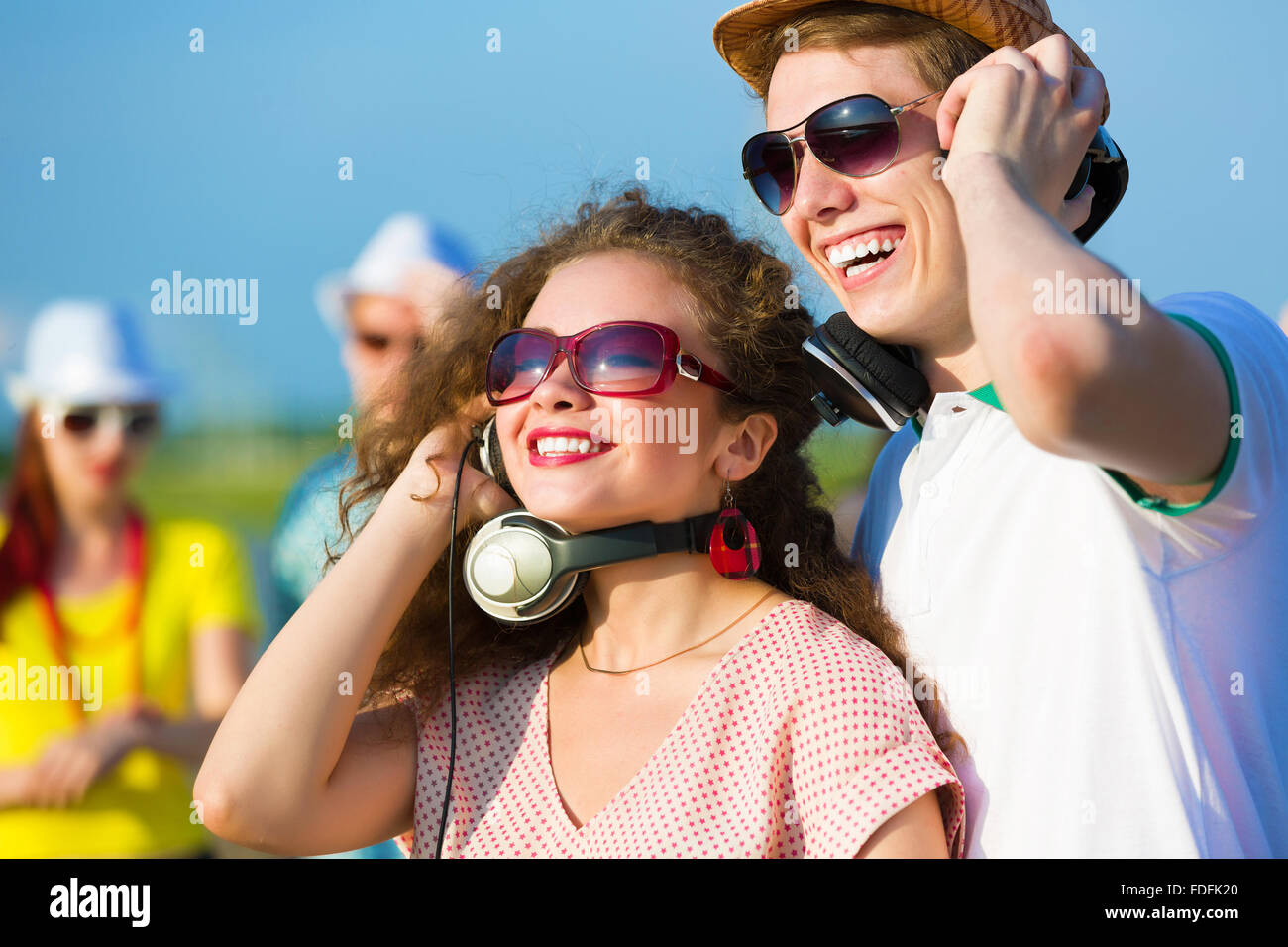 Image of young people having fun outdoors Stock Photo - Alamy