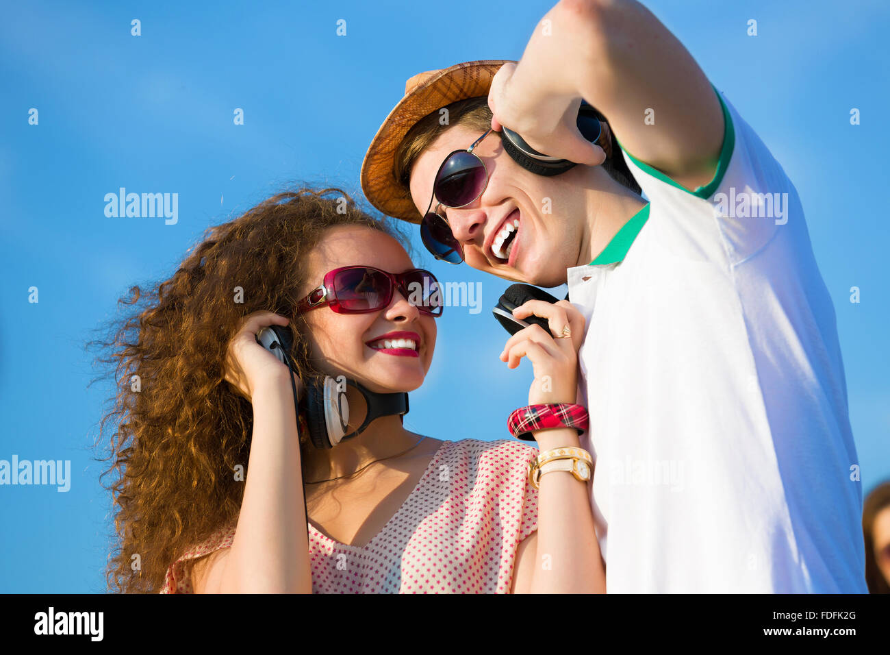Image of young people having fun outdoors Stock Photo - Alamy