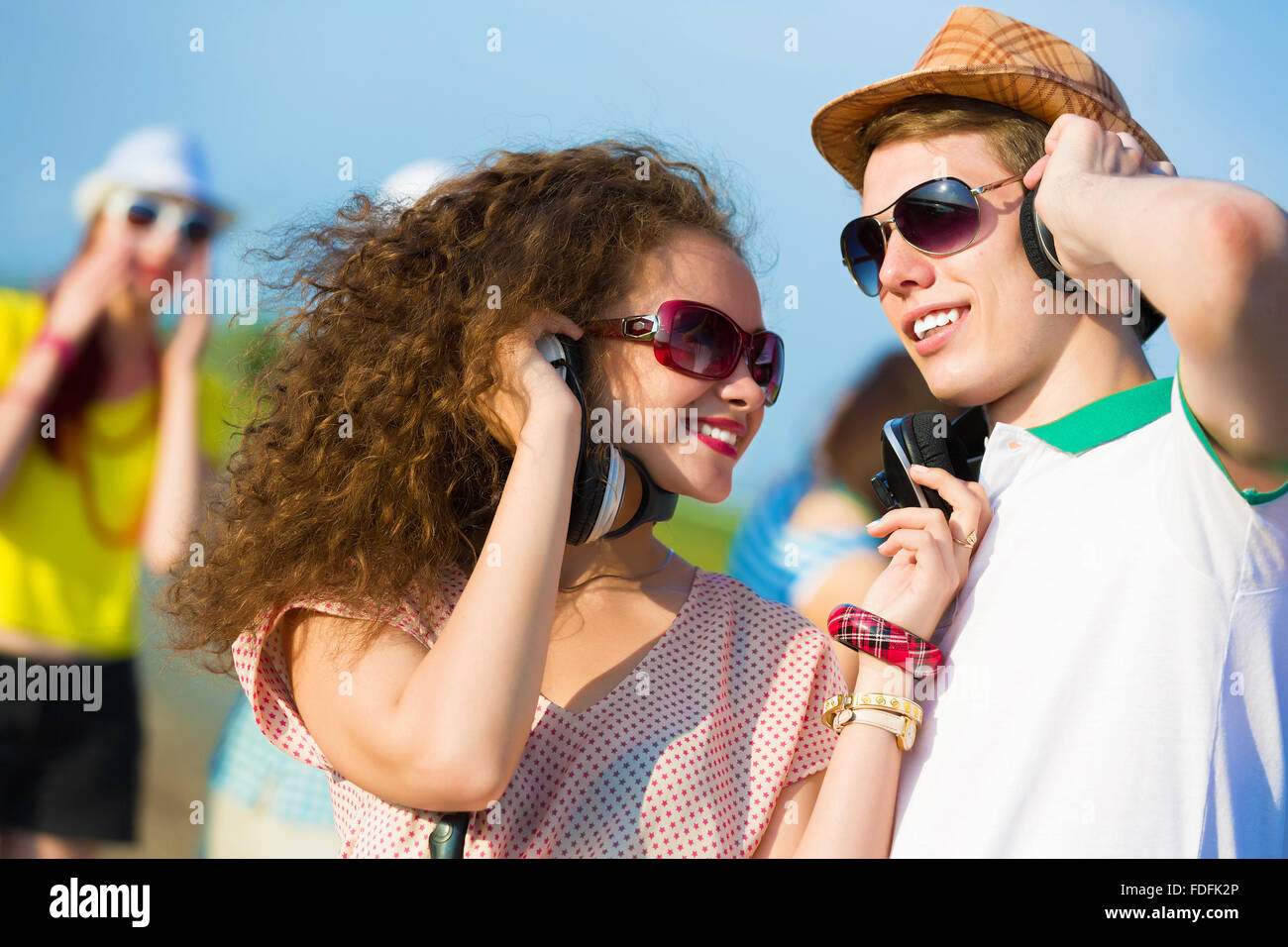 Image of young people having fun outdoors Stock Photo - Alamy