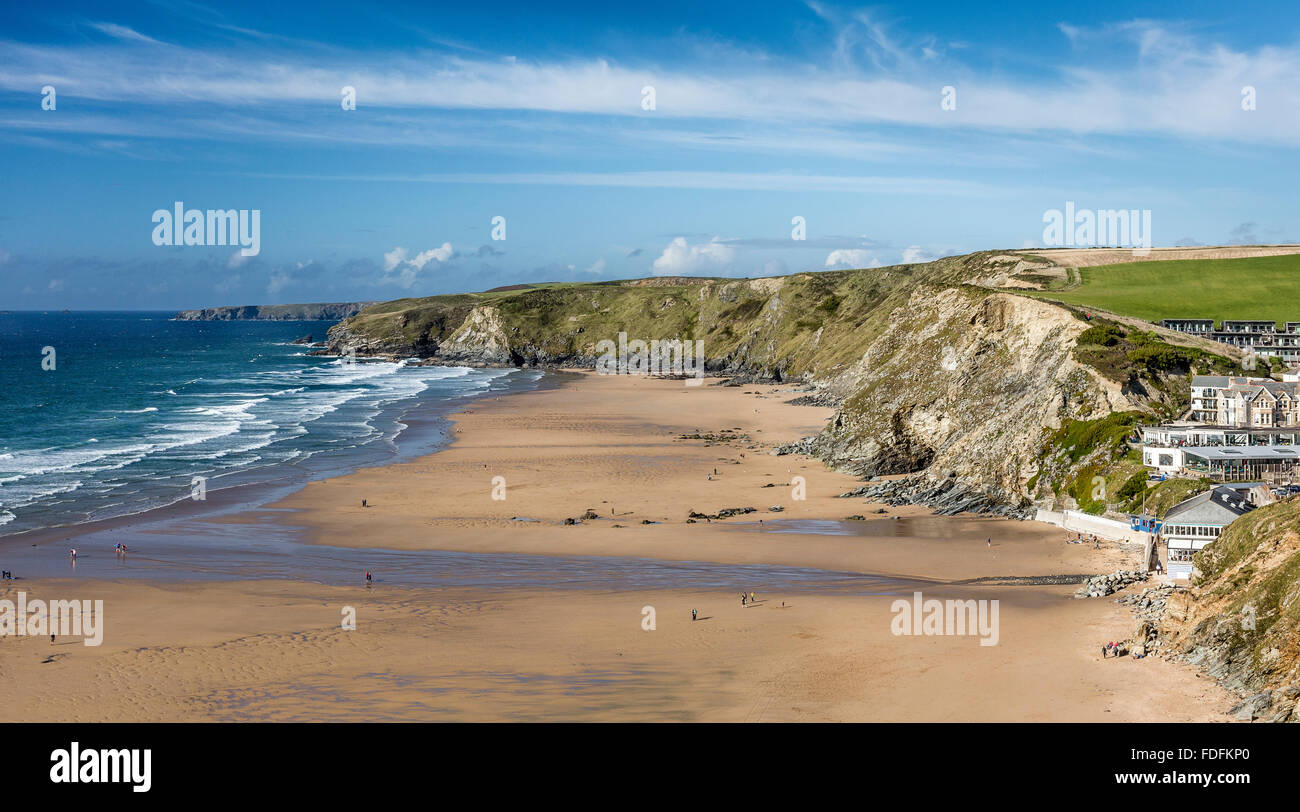 Low Tide, Watergate Bay, Cornwall, UK Stock Photo - Alamy