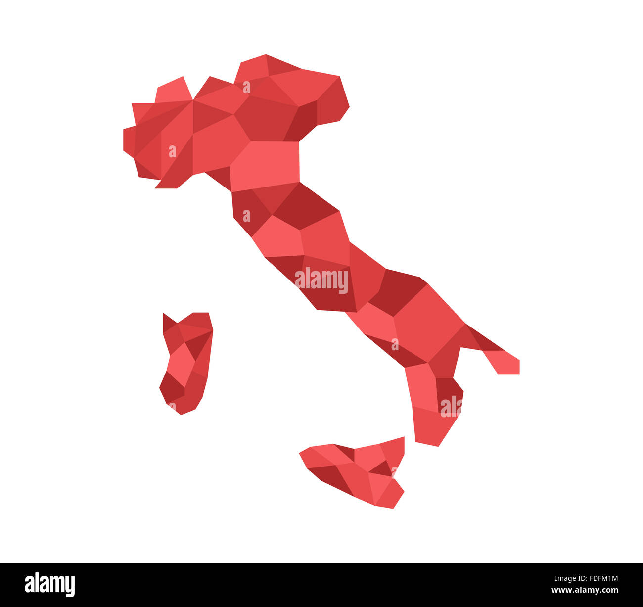 Italy polygonal map hi-res stock photography and images - Alamy