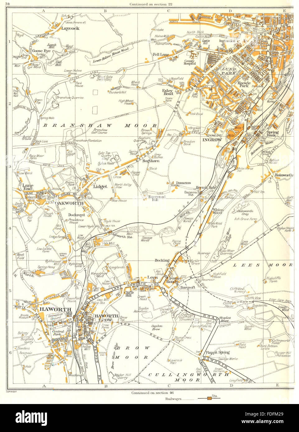 Map of haworth hi-res stock photography and images - Alamy