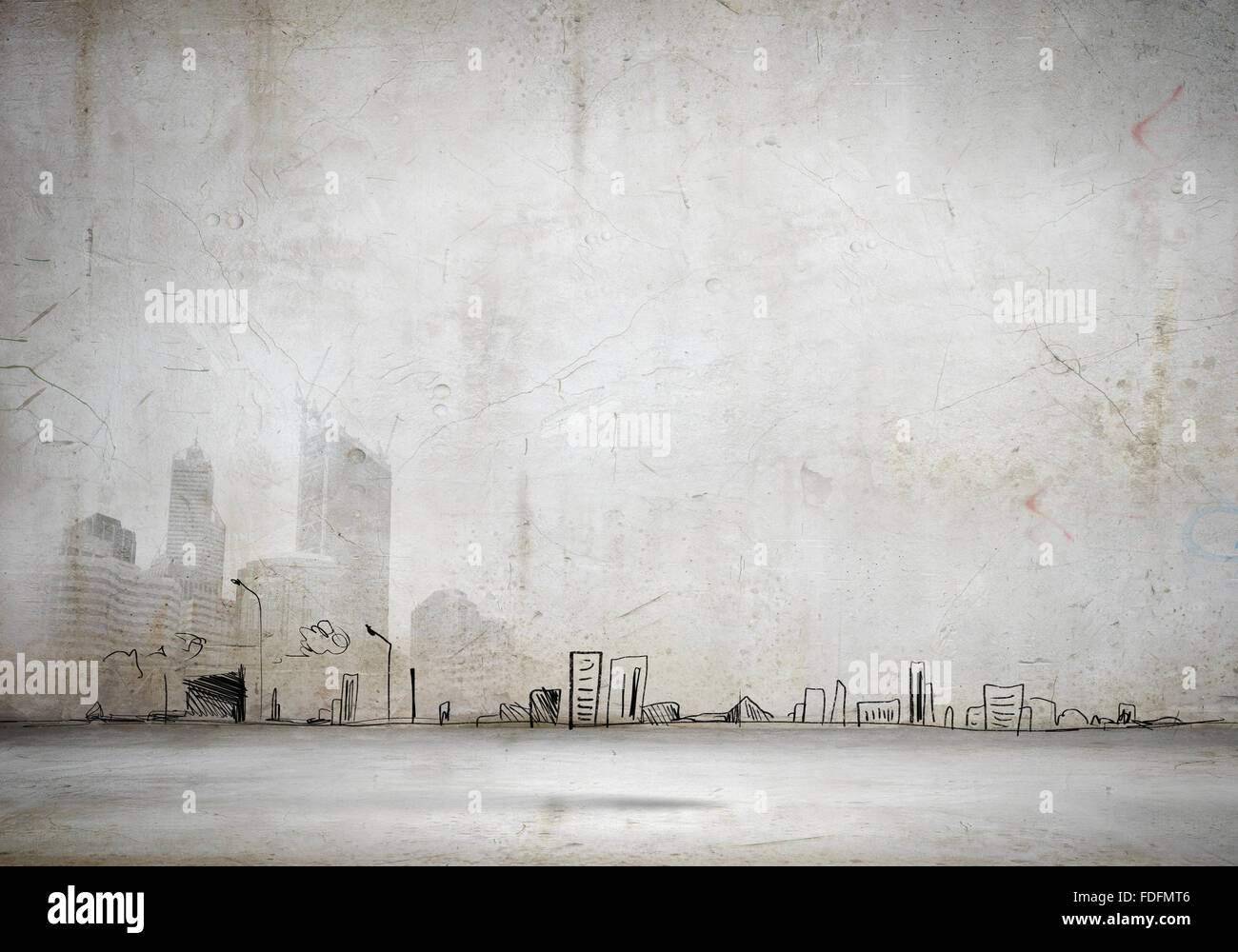 Business sketches and drawings on grey wall Stock Photo - Alamy
