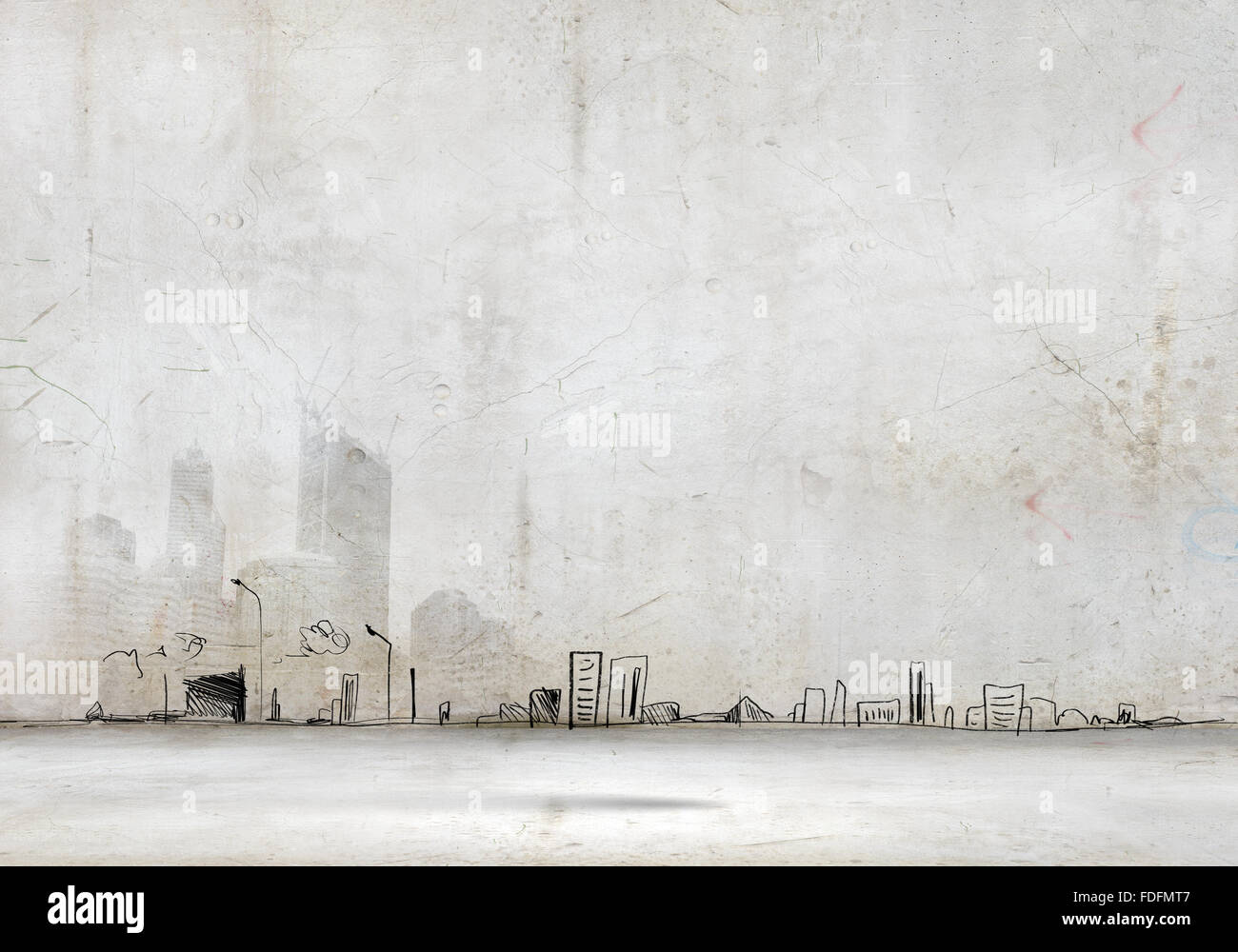 Business sketches and drawings on grey wall Stock Photo - Alamy