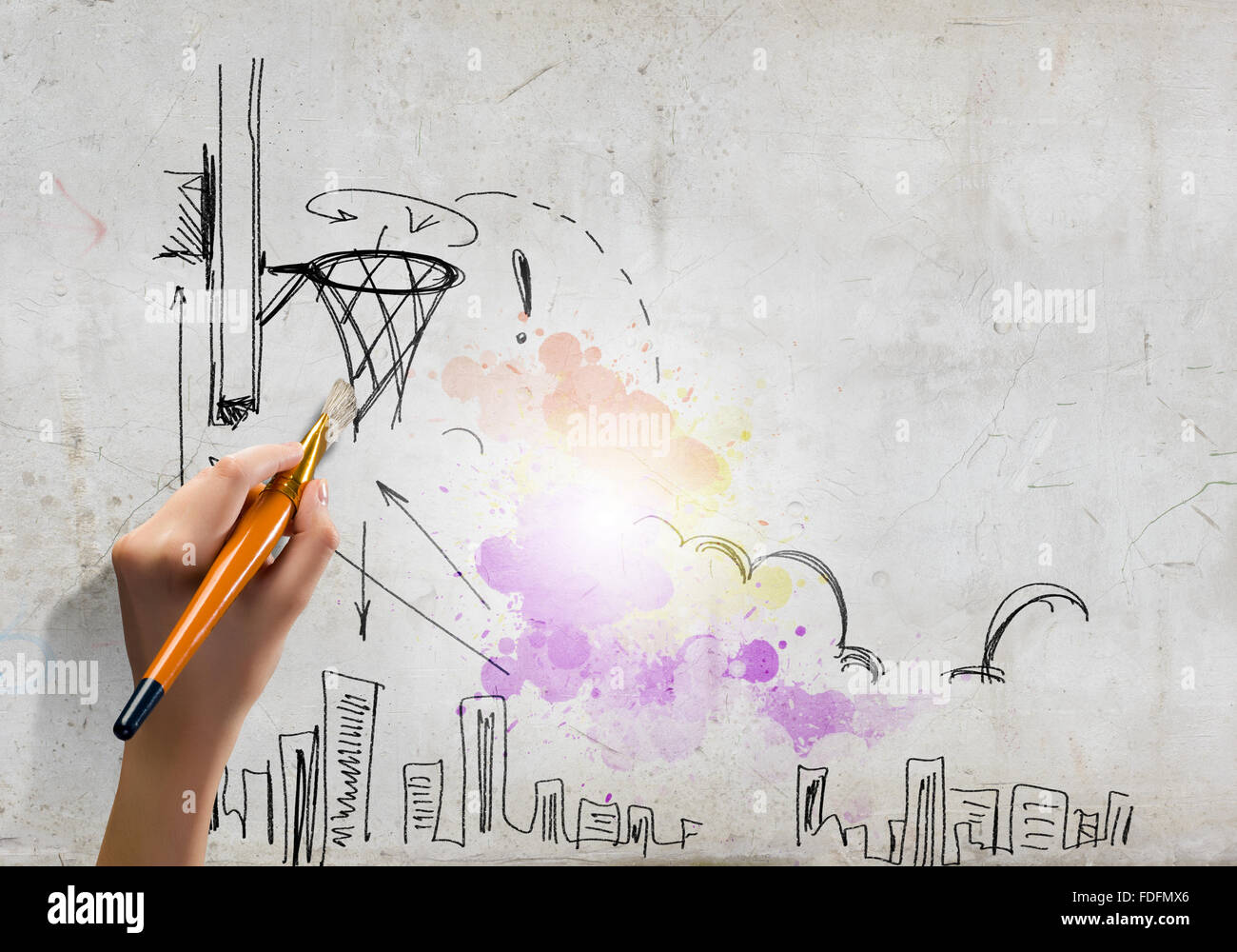 Close up of human hand drawing conceptual sketches Stock Photo - Alamy