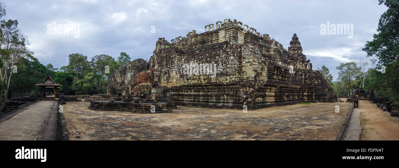 Ancient Khmer architecture. Panorama view of Baphuon temple at Angkor ...