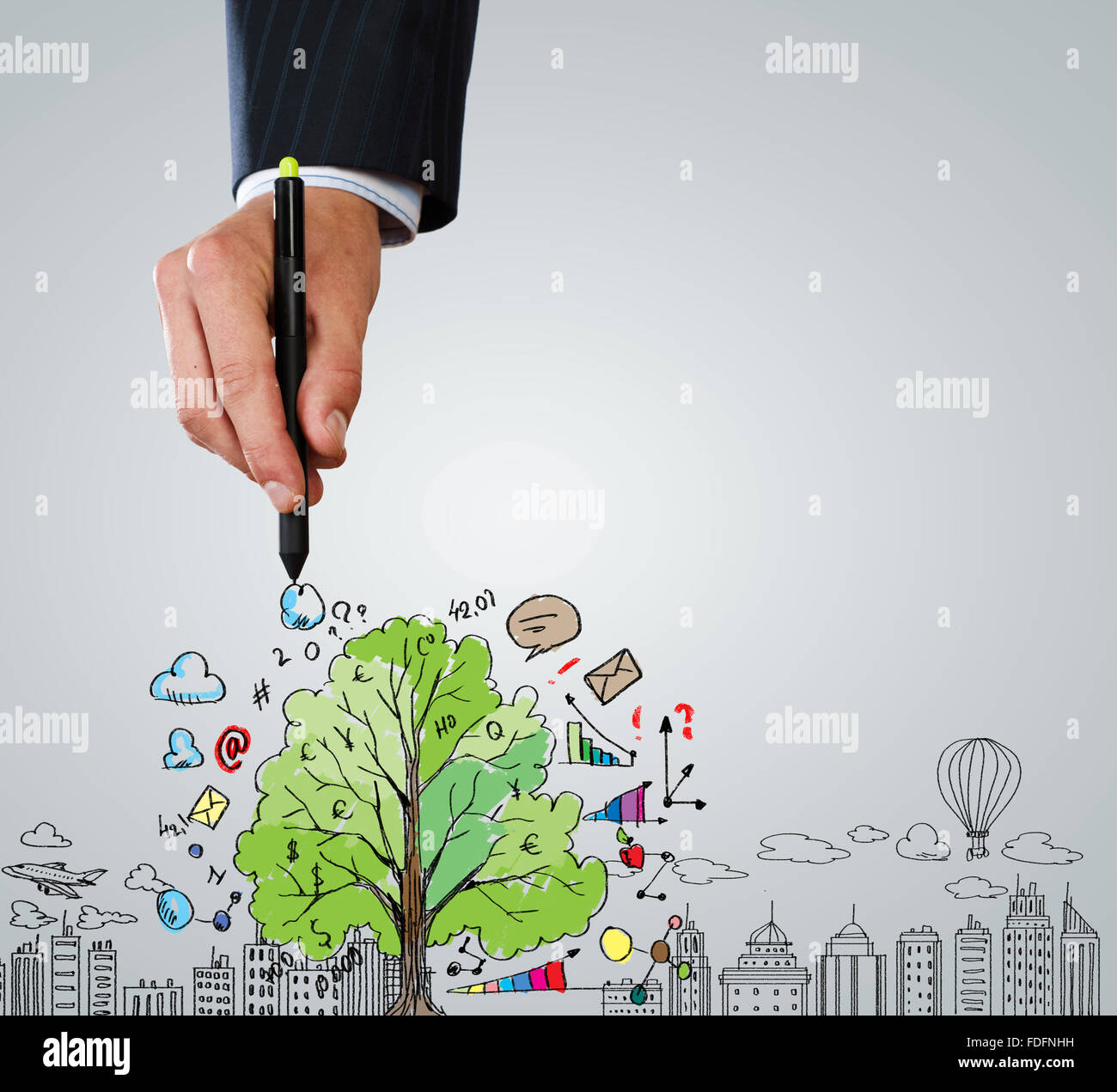Close up of businessman drawing business strategy sketch Stock Photo ...
